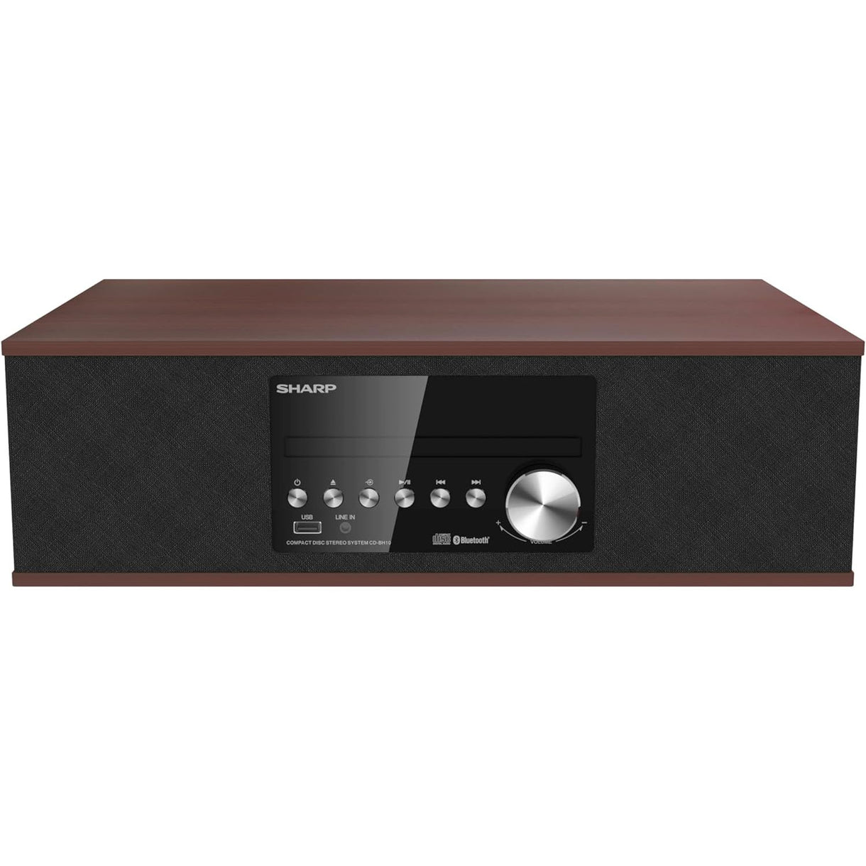 Sharp CD-BH10 Retro Bluetooth CD Player & Wood Speaker System with USB ...