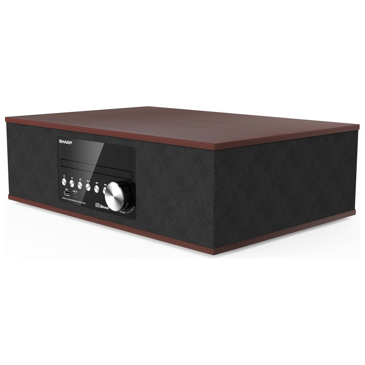 Sharp CD-BH10 Retro Bluetooth CD Player & Wood Speaker System with USB ...