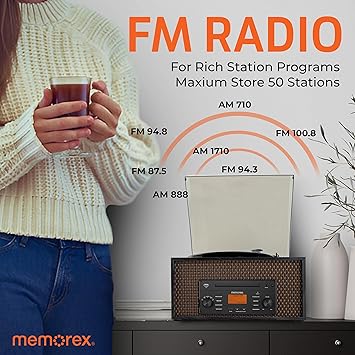 Memorex MX-TT700 7-in-1 Wooden Music Center — Turntable/CD/MP3/Cassett ...