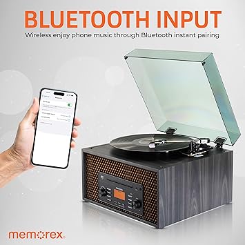 Memorex MX-TT700 7-in-1 Wooden Music Center — Turntable/CD/MP3/Cassett ...