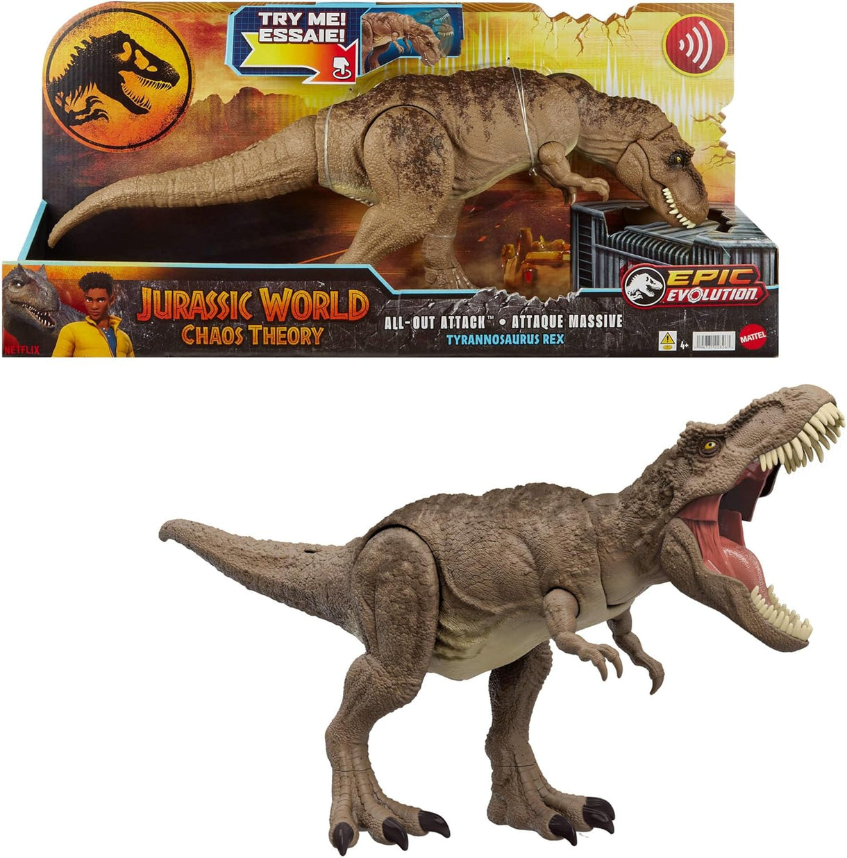Mattel Jurassic World T. rex Dinosaur Toy with Sound & Movement, All-O ...