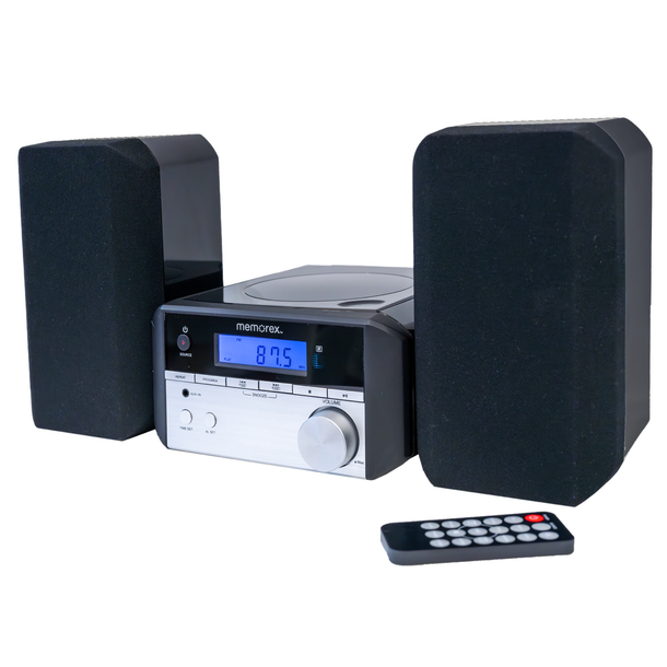 Memorex MX-MCD200 Bluetooth CD Micro System – 10 W (5 W × 2) Audio Mul ...